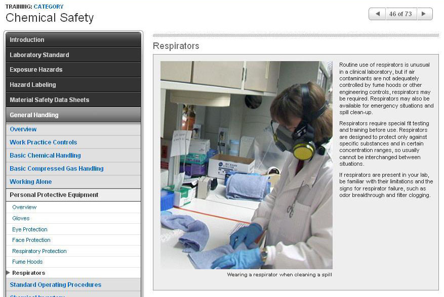 Chemical Safety Sample Screens
